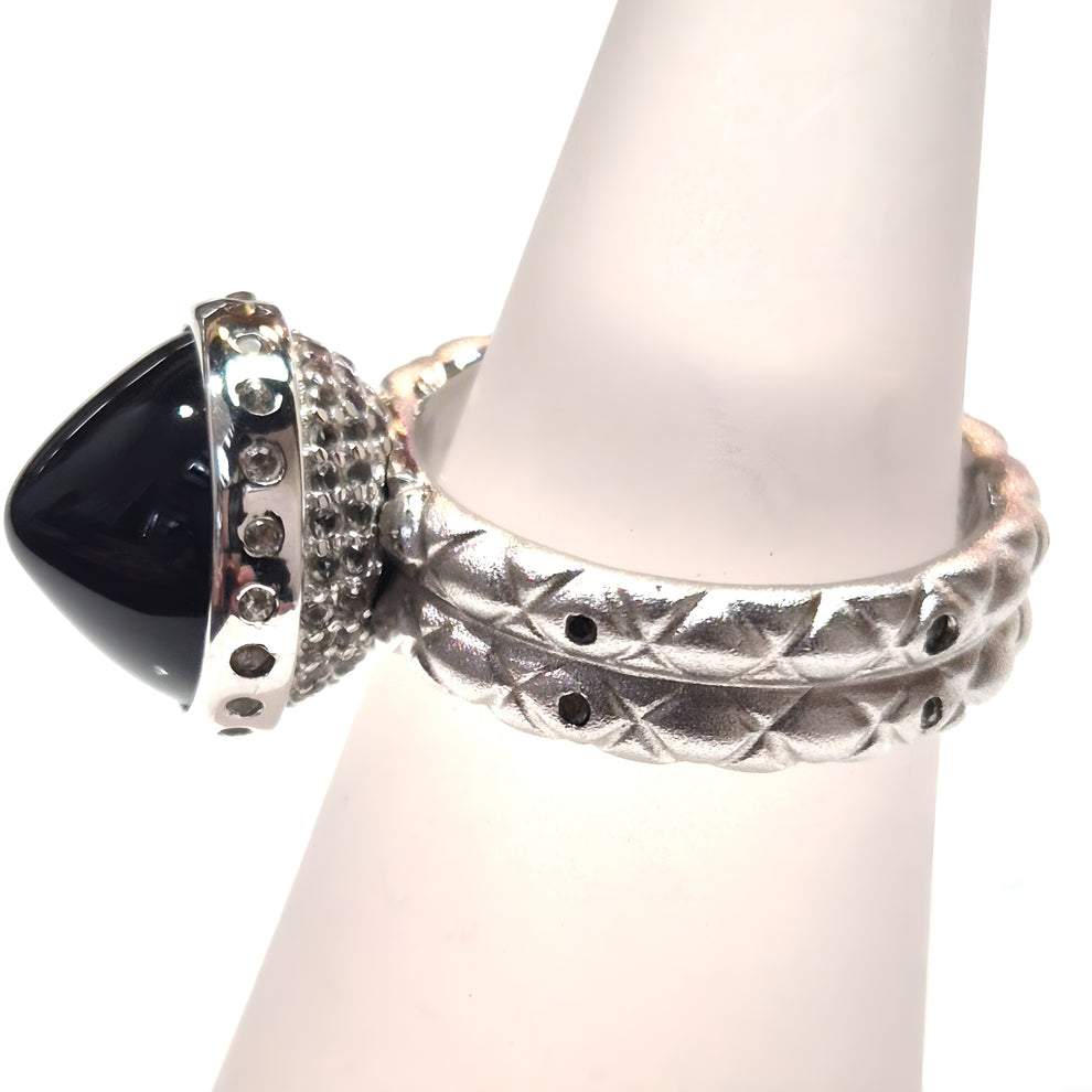 Bold Onyx Dome Ring – For the Love of Silver