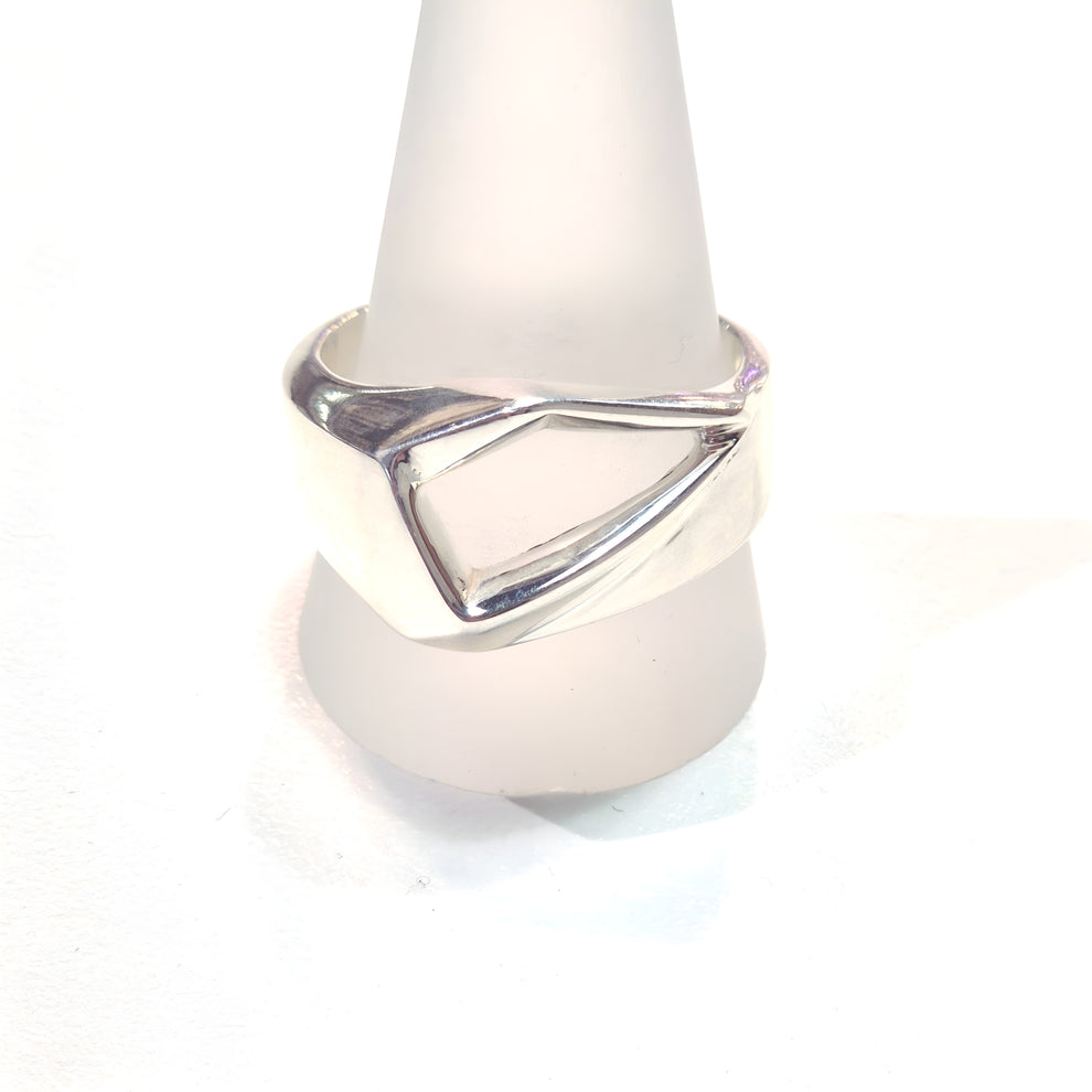 Abstract Cut-Out Sterling Silver Ring – For the Love of Silver